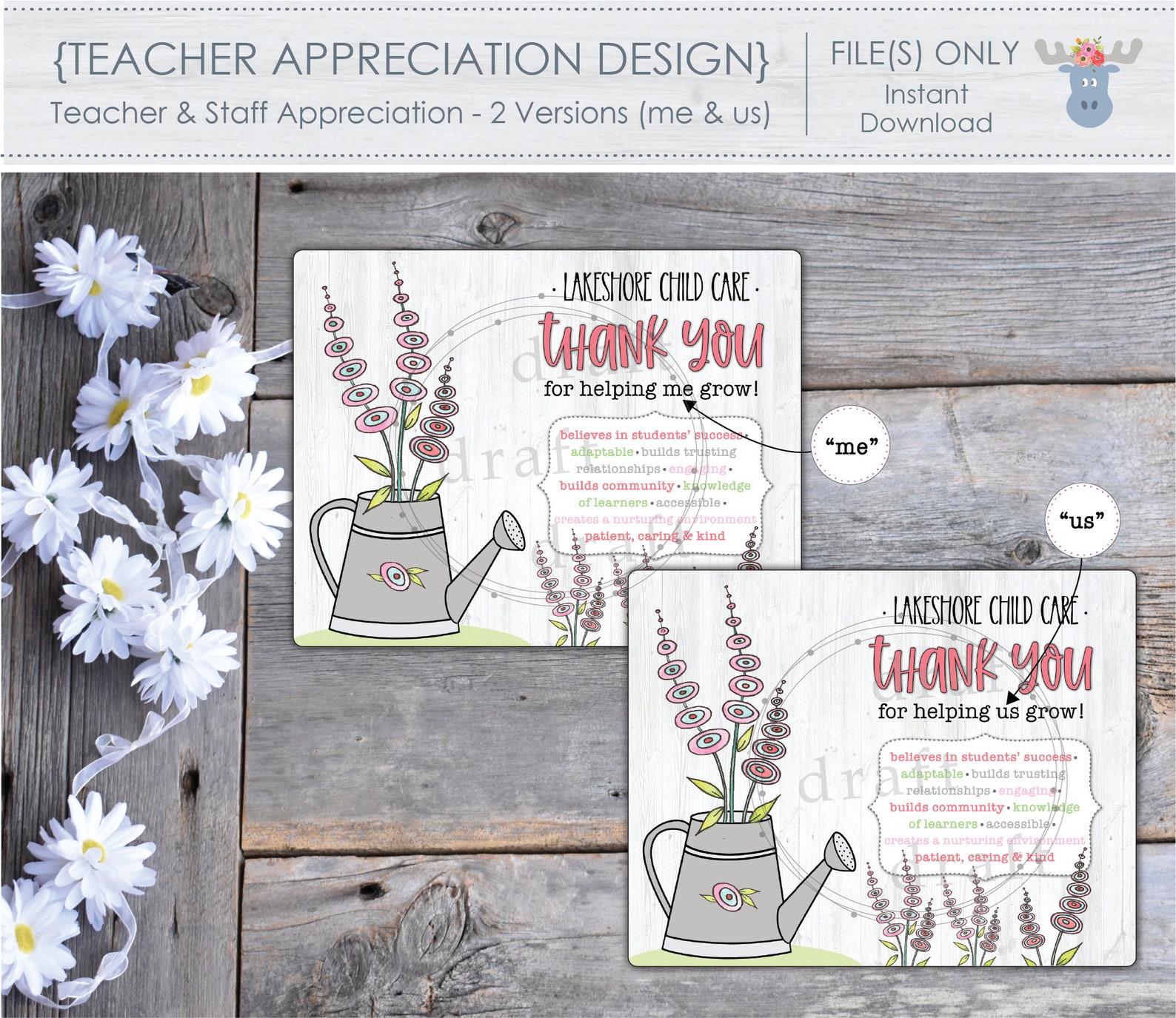 TEACHER & Staff Appreciation Gift Bundle 4 Files Incl 2 - Etsy