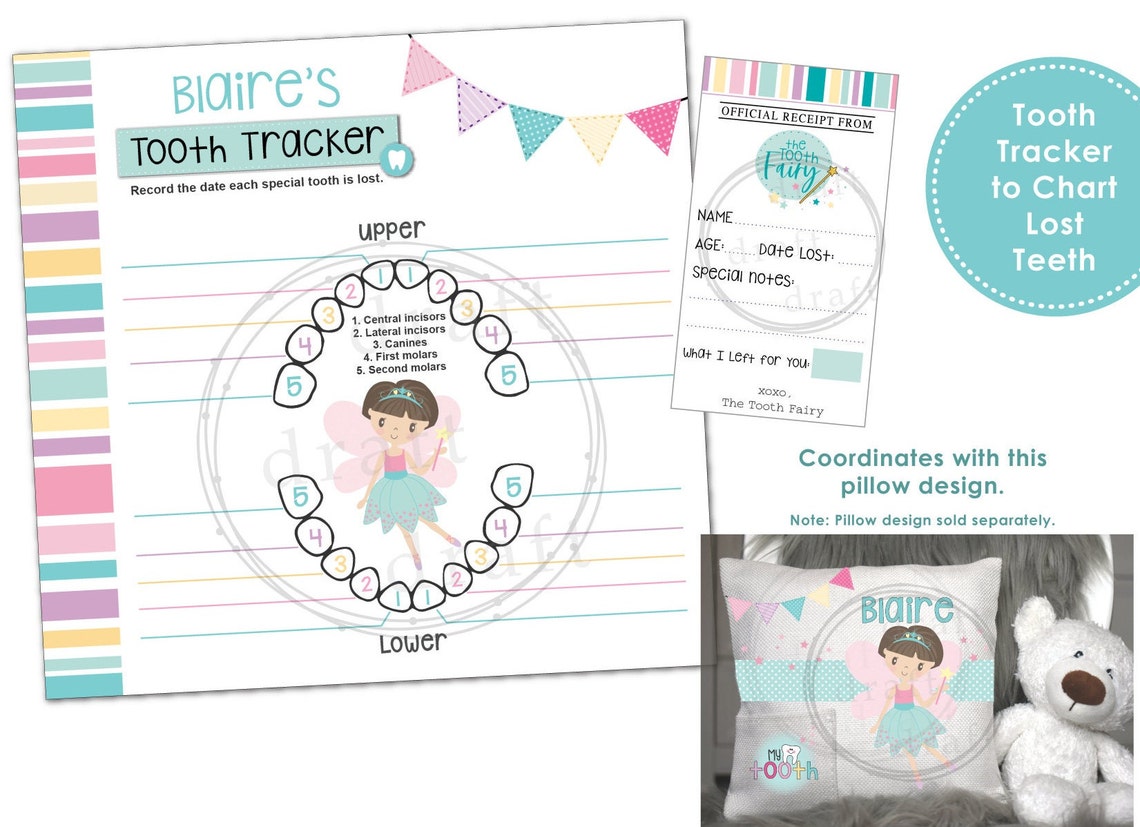 TOOTH TRACKER RECEIPT Print on Paper to Accompany Tooth - Etsy