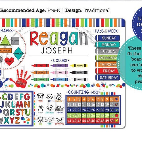PRE-K Learning Board Whimsy Educational Board With - Etsy