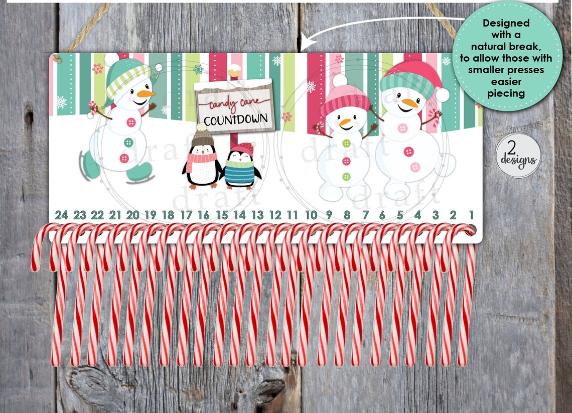 CANDY CANE COUNTDOWN 8.5x11-friendly 2 Christmas Designs - Etsy