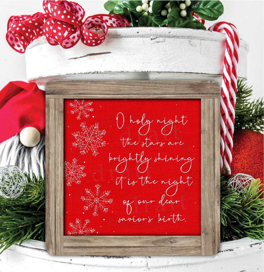 2 Square Christmas Designs • O Holy Night • Square Sign • Tiered Tray ...