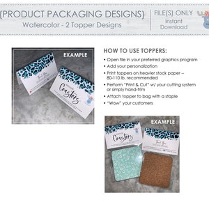 Marketing - Product Topper Designs ==> Watercolor Designs -- "toppers ...