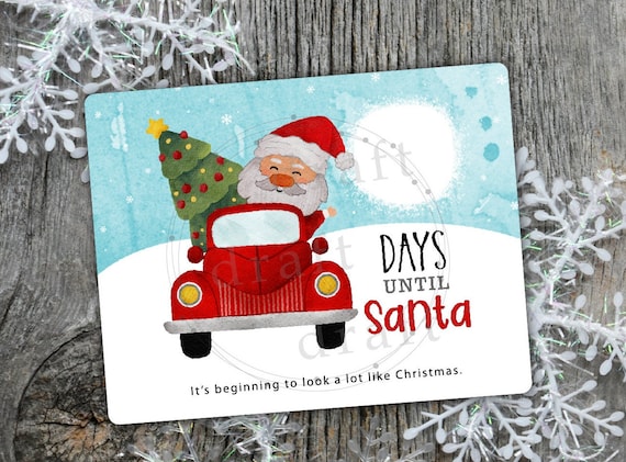 2 Christmas Countdown With Santa Claus Days Until Christmas - Etsy UK