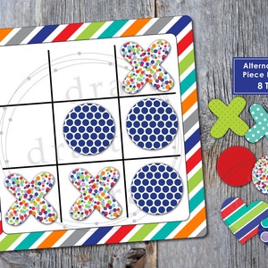 TIC TAC TOE Design - 8 Game Pieces: 3 X's, 3 O's & 2 Hearts • Travel ...
