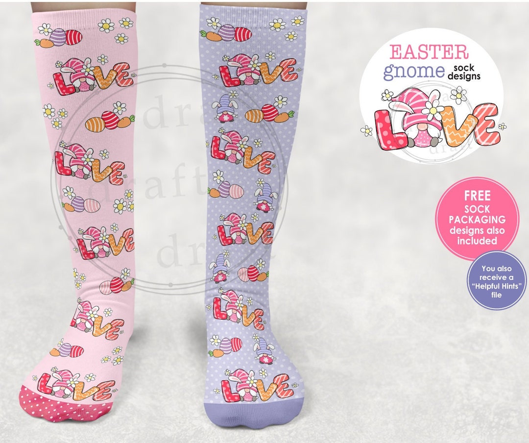 EASTER GNOMES -- 2 Designs • Socks Design Templates - Digital Download ...