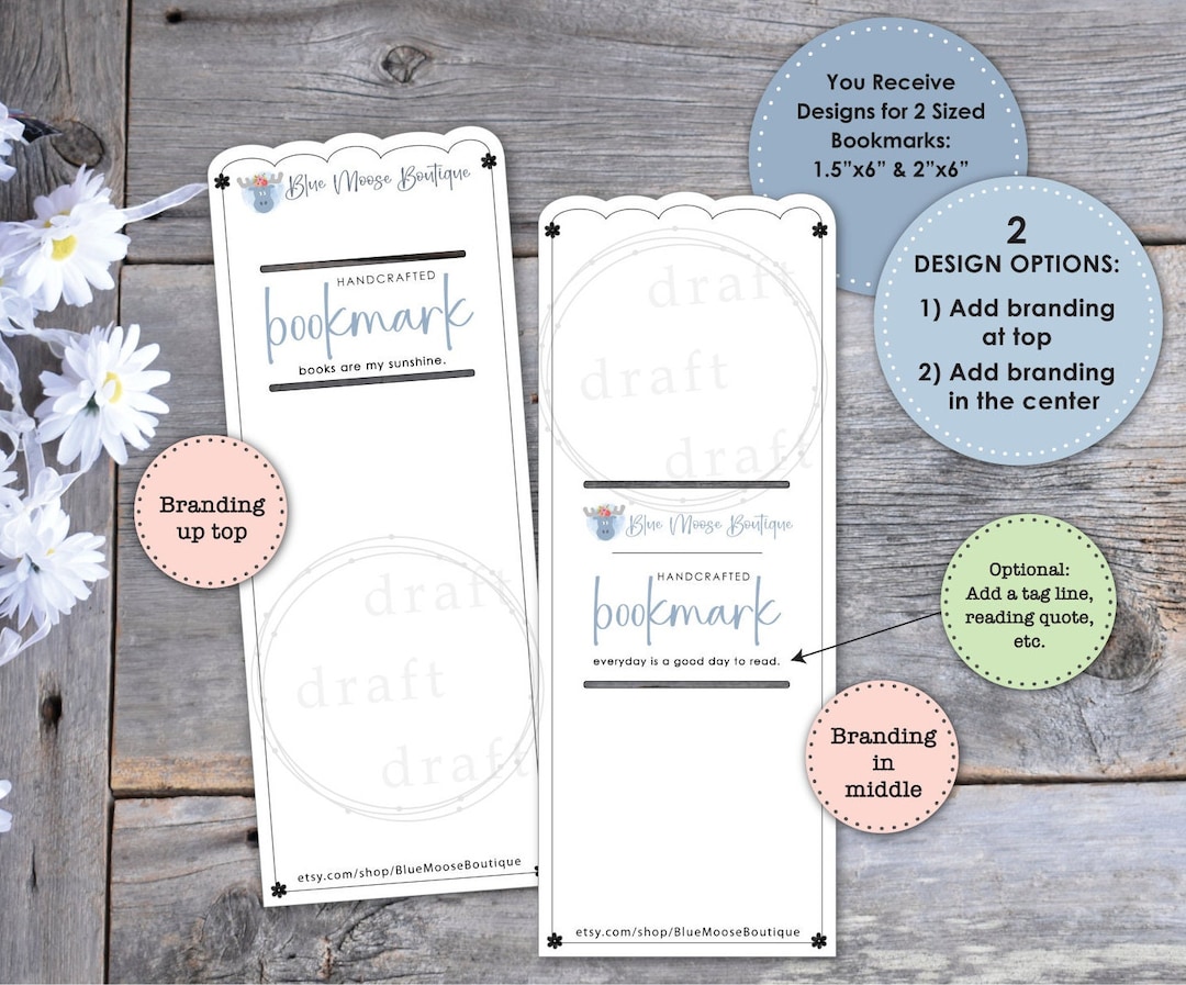 BOOKMARK PACKAGING Scalloped Top Versatile 2 Sizes Add Branding ...