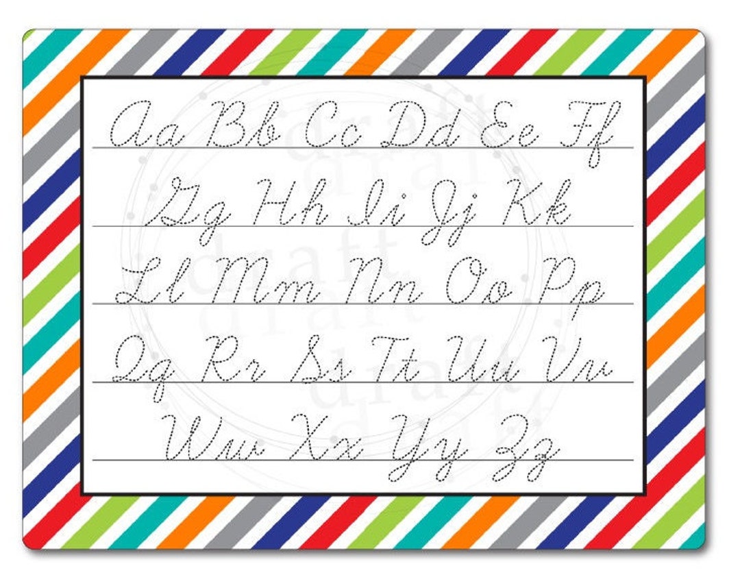 CURSIVE TRACE • Alphabet Practice Boards ==> Primary Colors • Dry Erase ...
