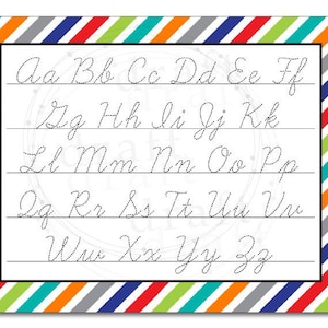 CURSIVE TRACE • Alphabet Practice Boards ==> Primary Colors • Dry Erase ...