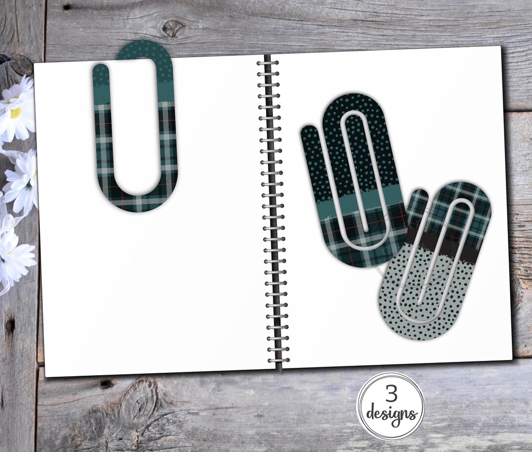 3 Big Paper Clip Designs • Paperclip • Cute Plaids • Jumbo Size ...