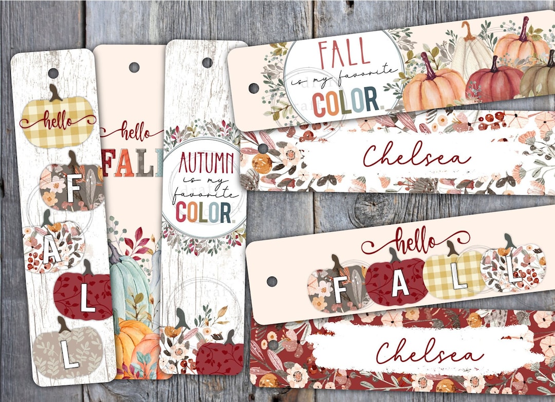 7 FALL Bookmark Designs • Pumpkins • Book Lover • Floral • Autumn ...