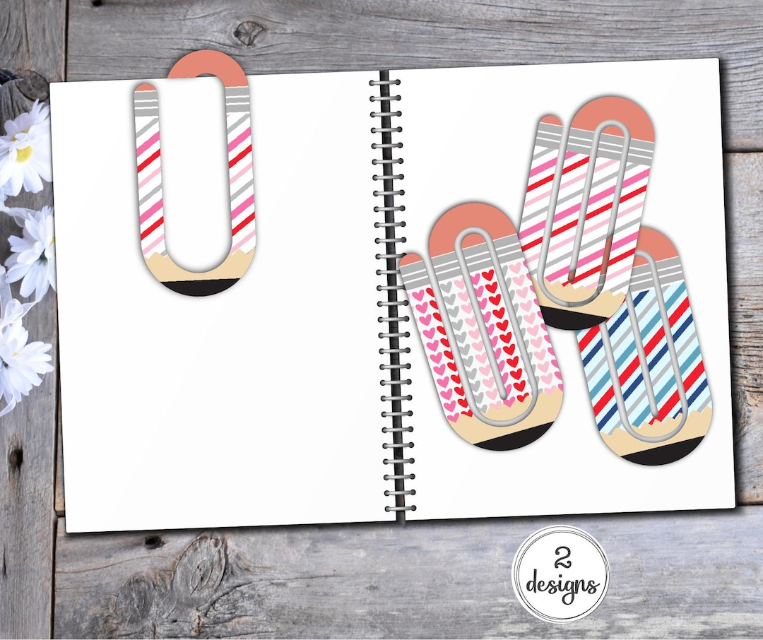 3 Big Paper Clip Designs • Pencils • Valentine's Day • Paperclip ...
