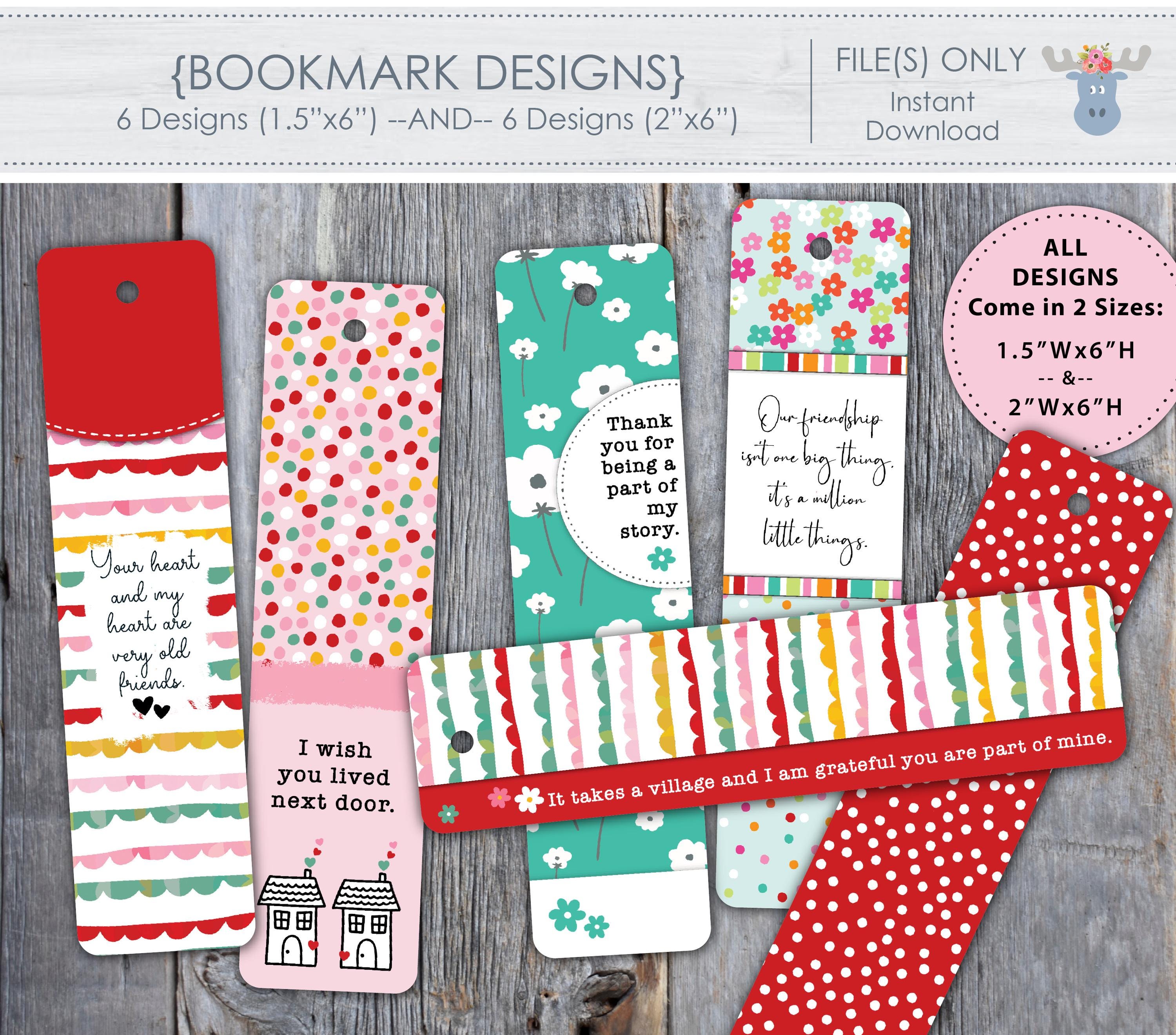 6 FRIENDSHIP Bookmark Designs • Friends • Fun • Thank You • Books ...