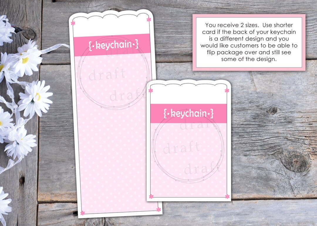 Pink KEYCHAIN PACKAGING Design Template Ready to Personalize Print ...
