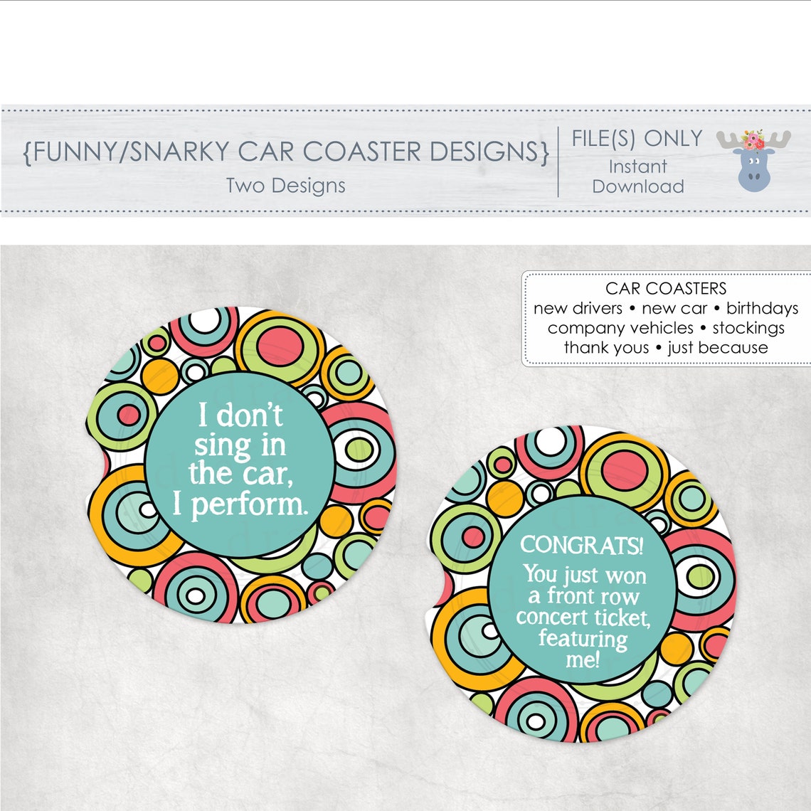 Car Coaster Sublimation Designs Funny / Snarky I Don't | Etsy
