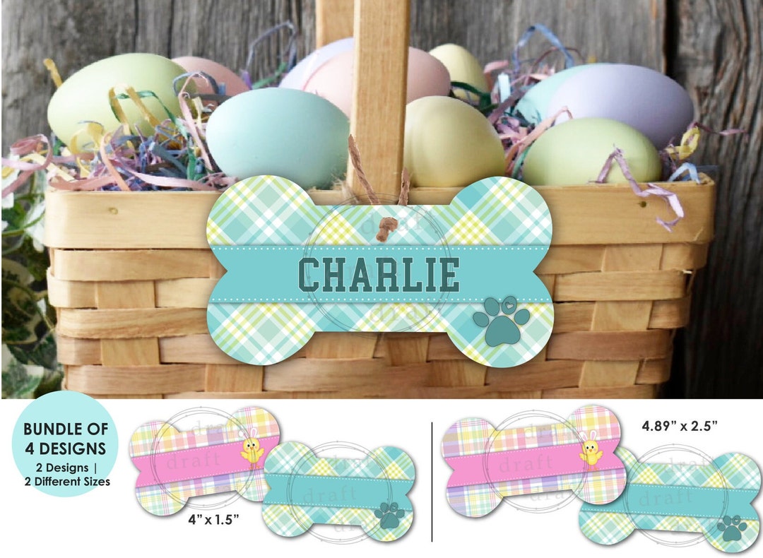 EASTER DOG BONE Bundle of 4 Designs Add Personalization Ornament ...