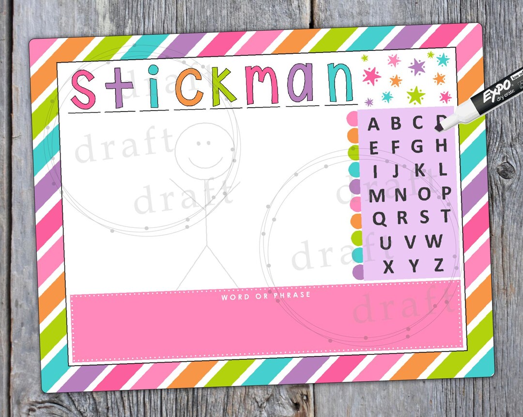 STICKMAN Design • Whimsy Colors • Board Game • Dry Erase Board ...