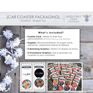 2 CAR COASTER PACKAGING Designs • Straight Top Edge • Doubles • Print ...
