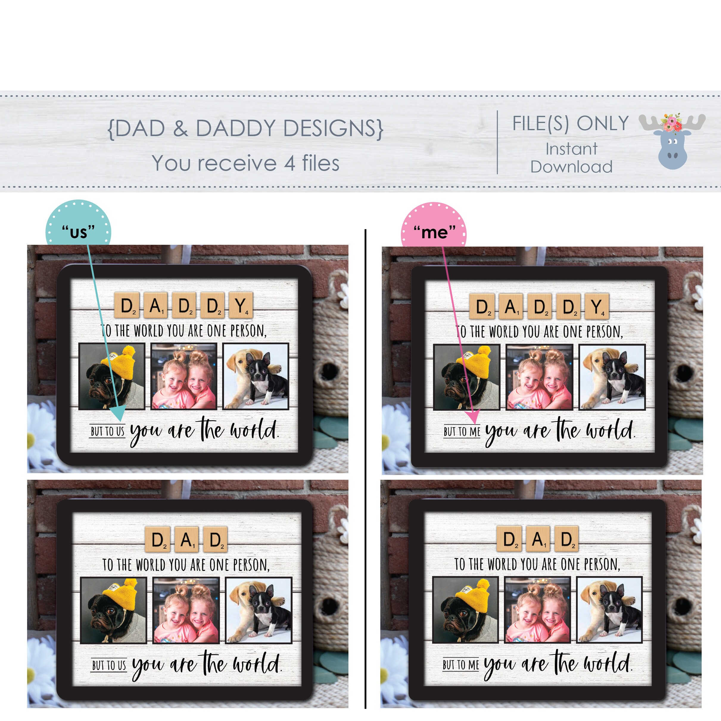 DAD & DADDY Scrabble Tiles Designs 4 Files Father's - Etsy Canada