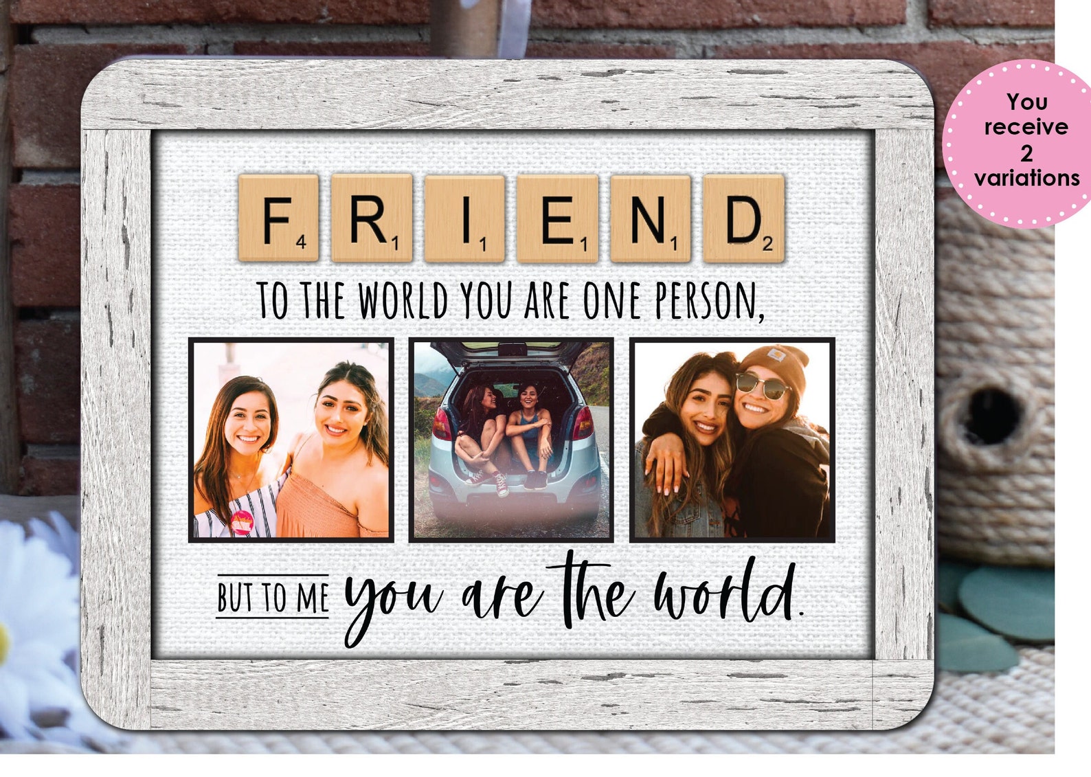 FRIEND & BESTIE Scrabble Designs 2 Files Board With - Etsy