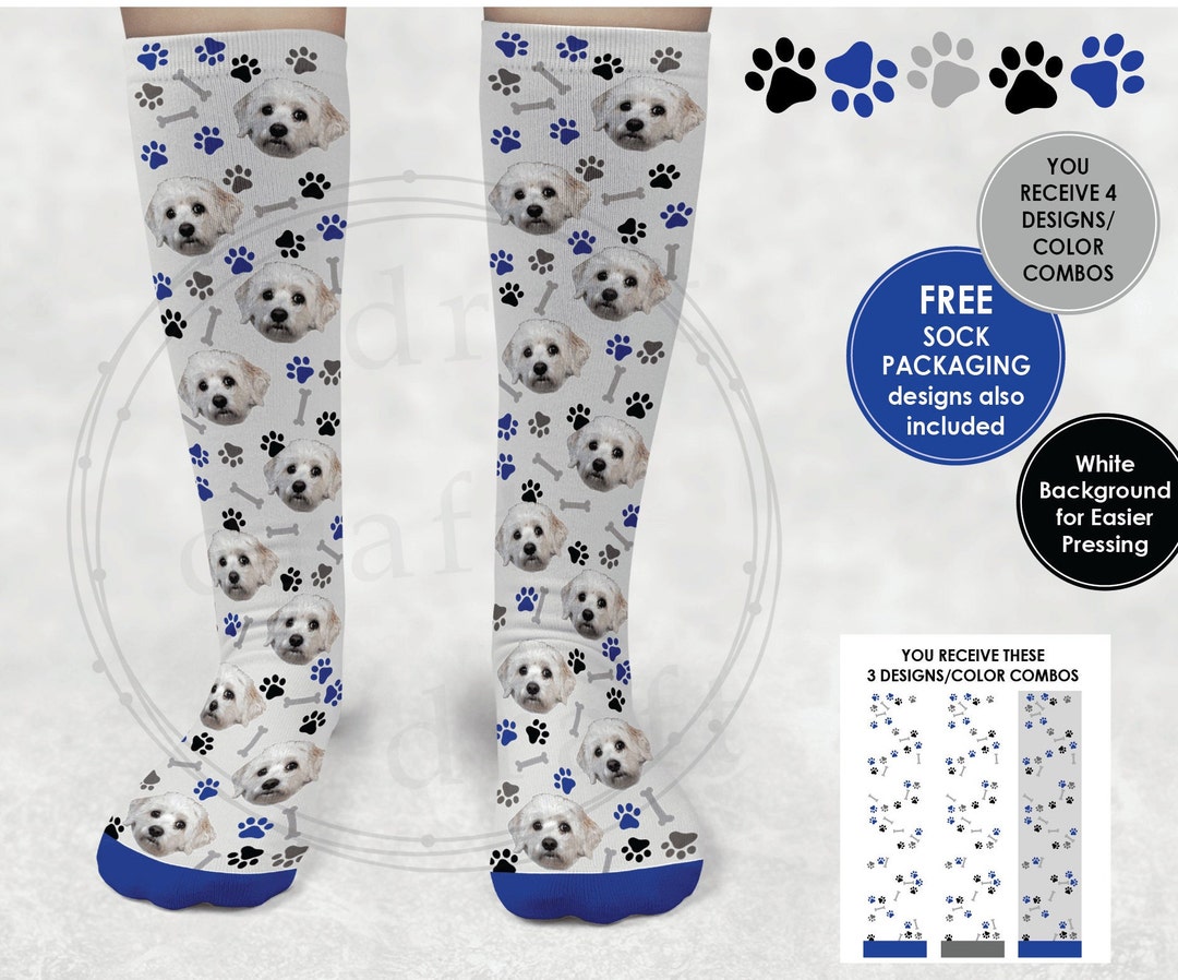 DOG Sock Designs >> Fun & Silly Sock Designs 3 Templates Sublimation ...