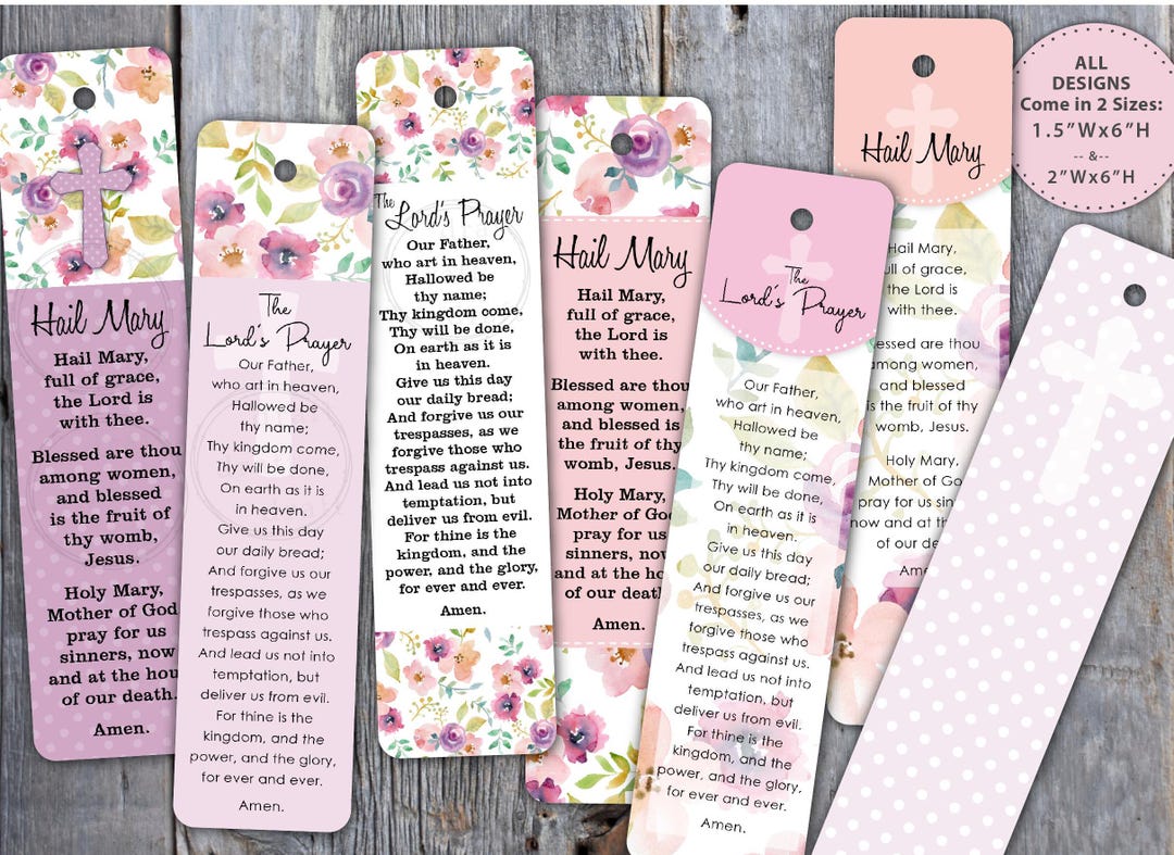 7 FAITH Bookmark Designs • Floral • Christian • the Lord's Prayer ...
