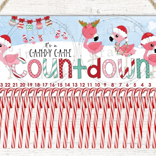 CANDY CANE COUNTDOWN 2 Flamingo Christmas Designs - Etsy