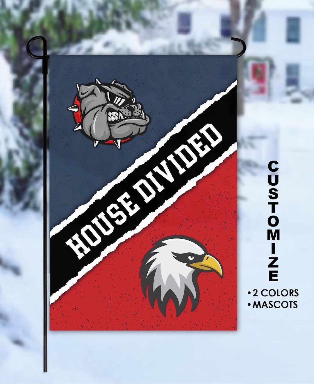 2 HOUSE DIVIDED Flag Designs • You Customize • Add Colors & Logo ...