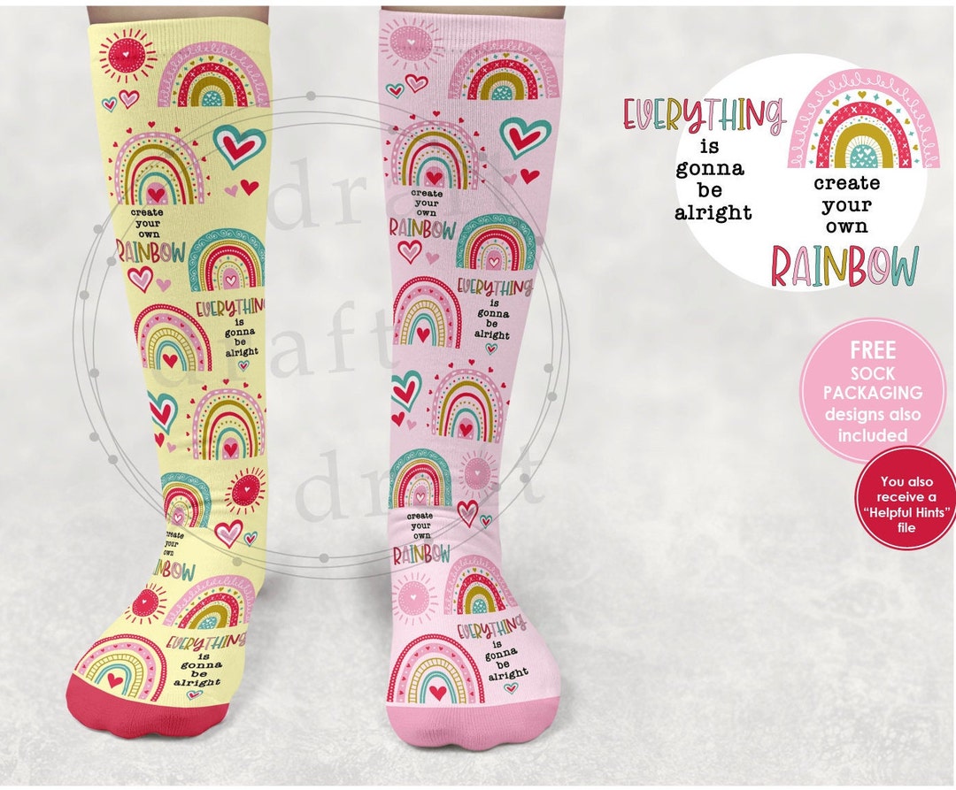 RAINBOW Sock Designs • 2 Design Variations • Inspirational • Create ...