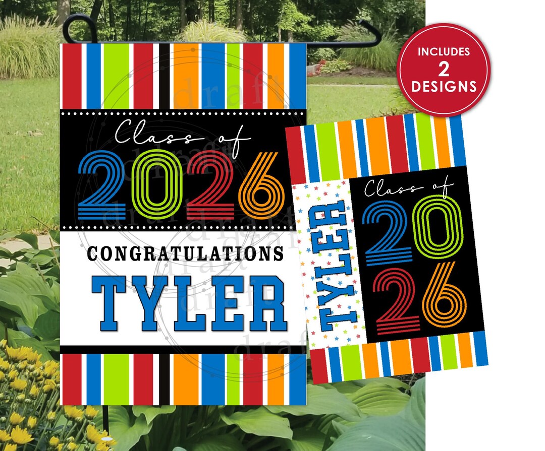 2 2026 GRADUATION Flags Designs • Grad Sign/board or Flag Designs ...
