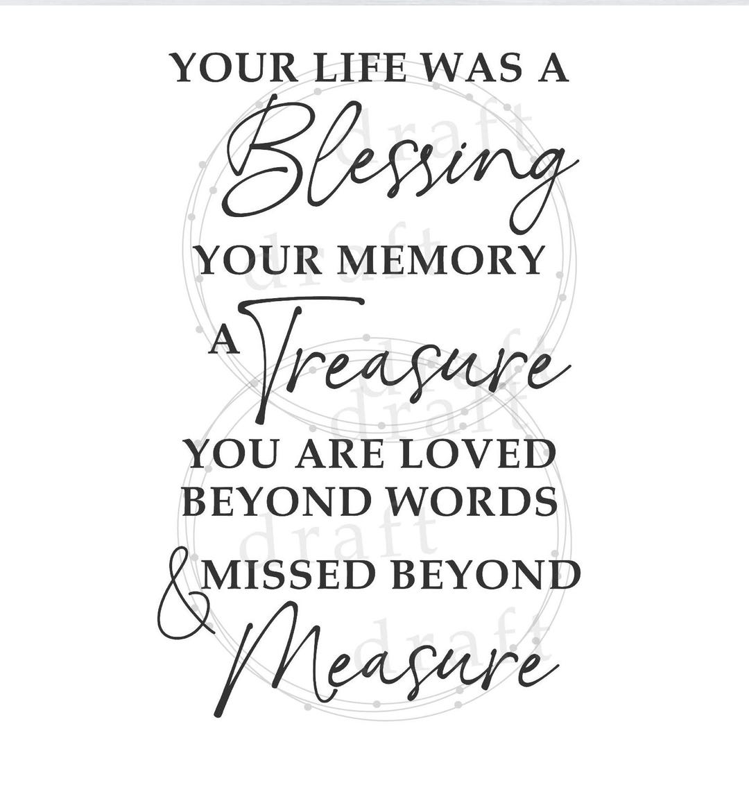 2 Memorial Design Elements • in Memory of • Your Memory, A Treasure ...