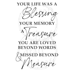 2 Memorial Design Elements • in Memory of • Your Memory, A Treasure ...