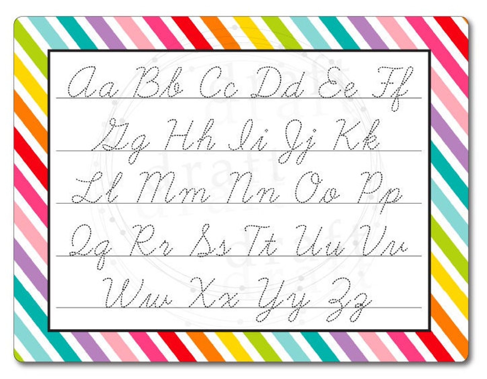 CURSIVE TRACE Alphabet Practice Boards Primary Colors | Etsy