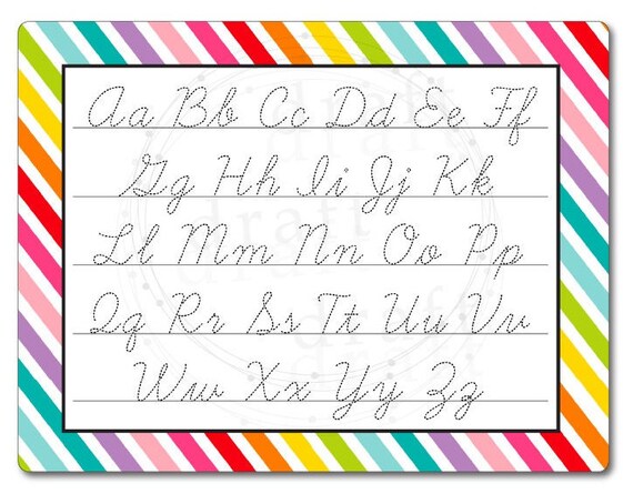 CURSIVE TRACE Alphabet Practice Boards Primary Colors | Etsy