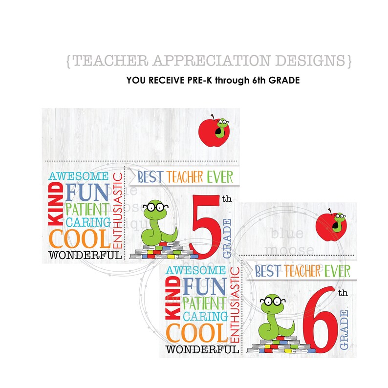8 Design Bundle: TEACHER APPRECIATION Designs School Room - Etsy