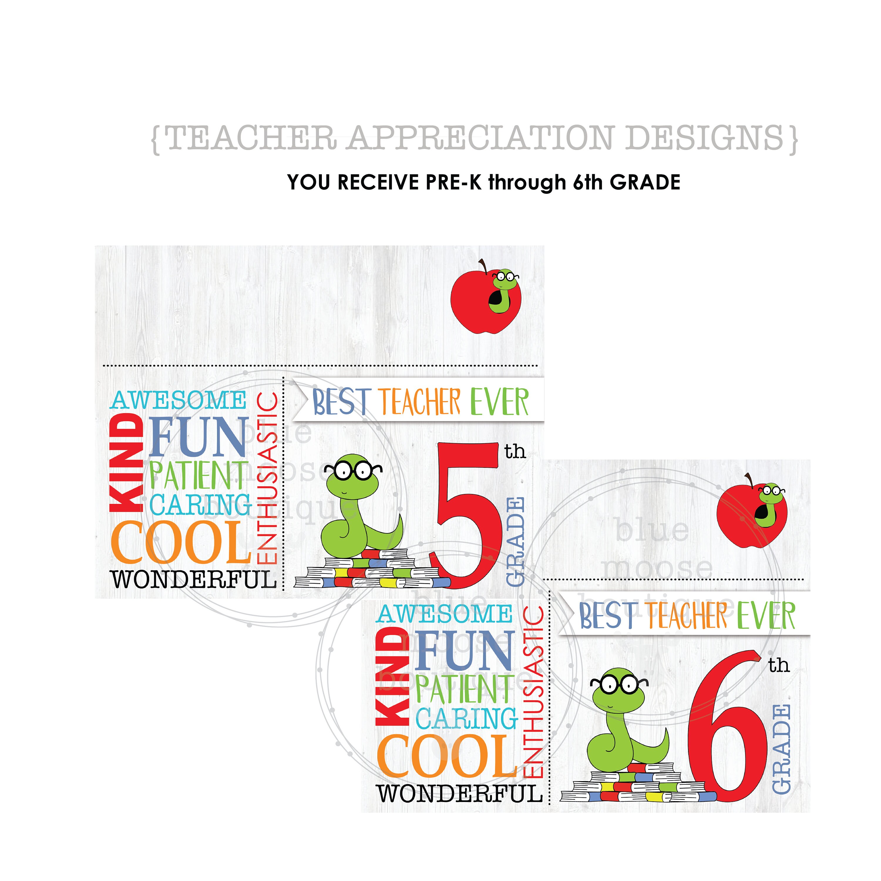 8 Design Bundle: TEACHER APPRECIATION Designs School Room - Etsy