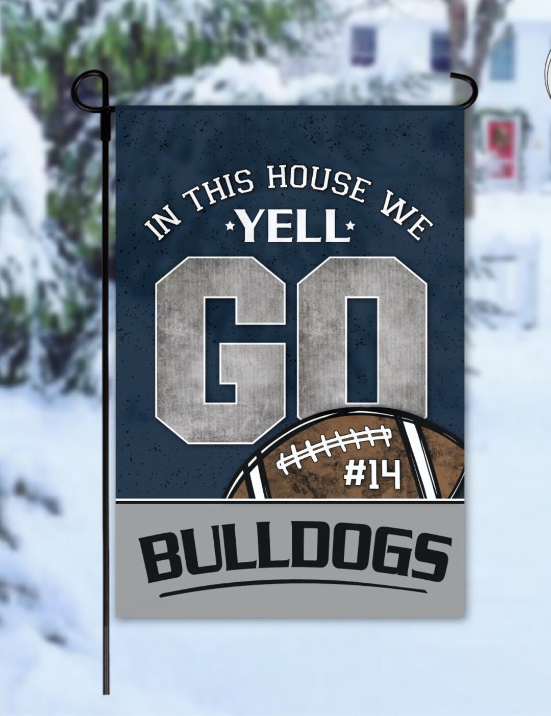 2 FOOTBALL 'distressed' Flag Designs in This House We Cheer You ...