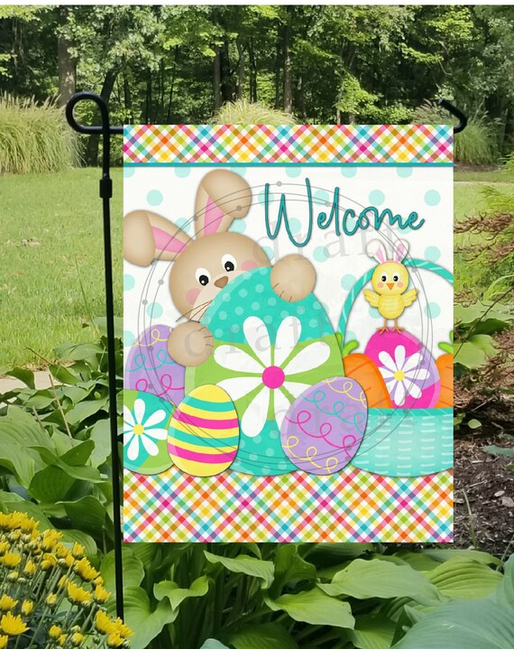 EASTER BUNNY Flag Design Board Sign Rectangle Bunny - Etsy