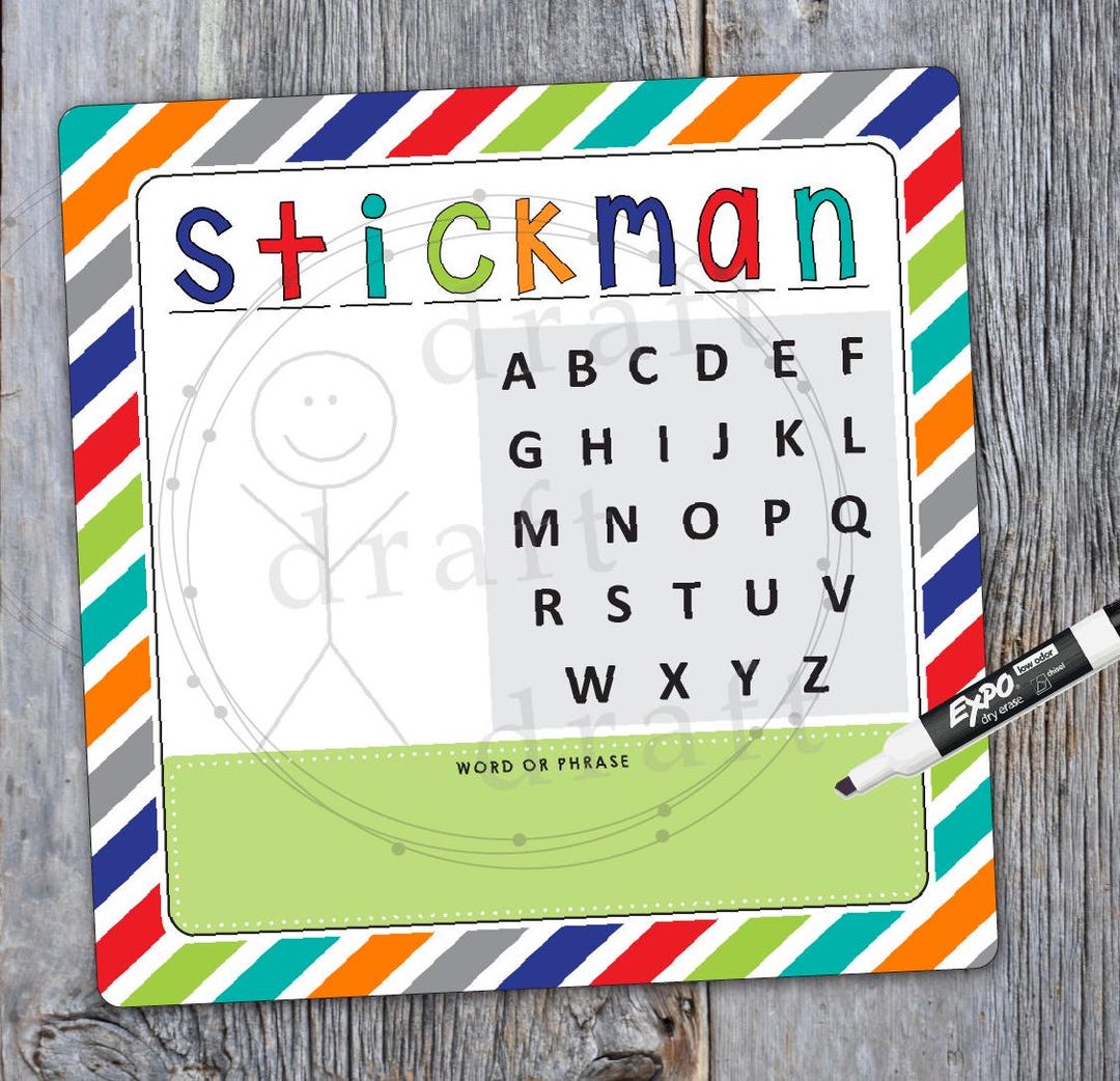 STICKMAN Game Design • Primary Colors • 6x6 Square Dry Erase Boards ...