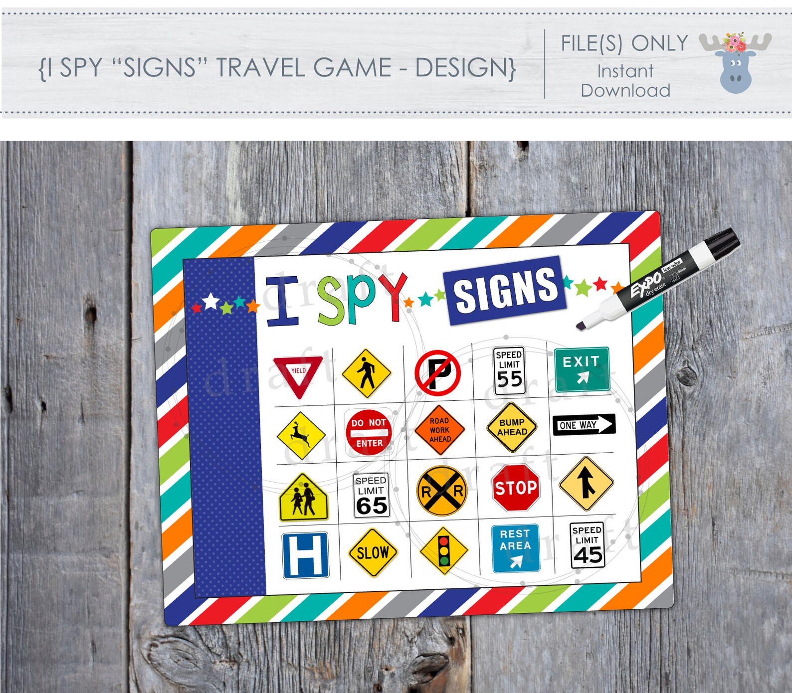I SPY Signs Game Design Traditional Car/travel - Etsy