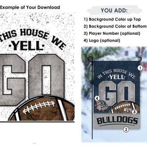2 FOOTBALL 'distressed' Flag Designs • in This House We Cheer • You ...