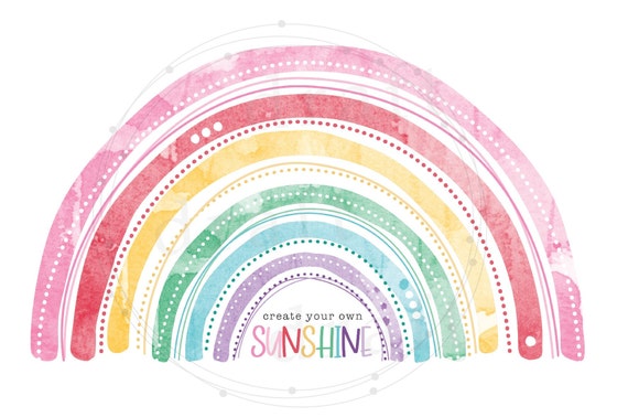 Abstract Watercolor Rainbow Design Element Create Your Own - Etsy