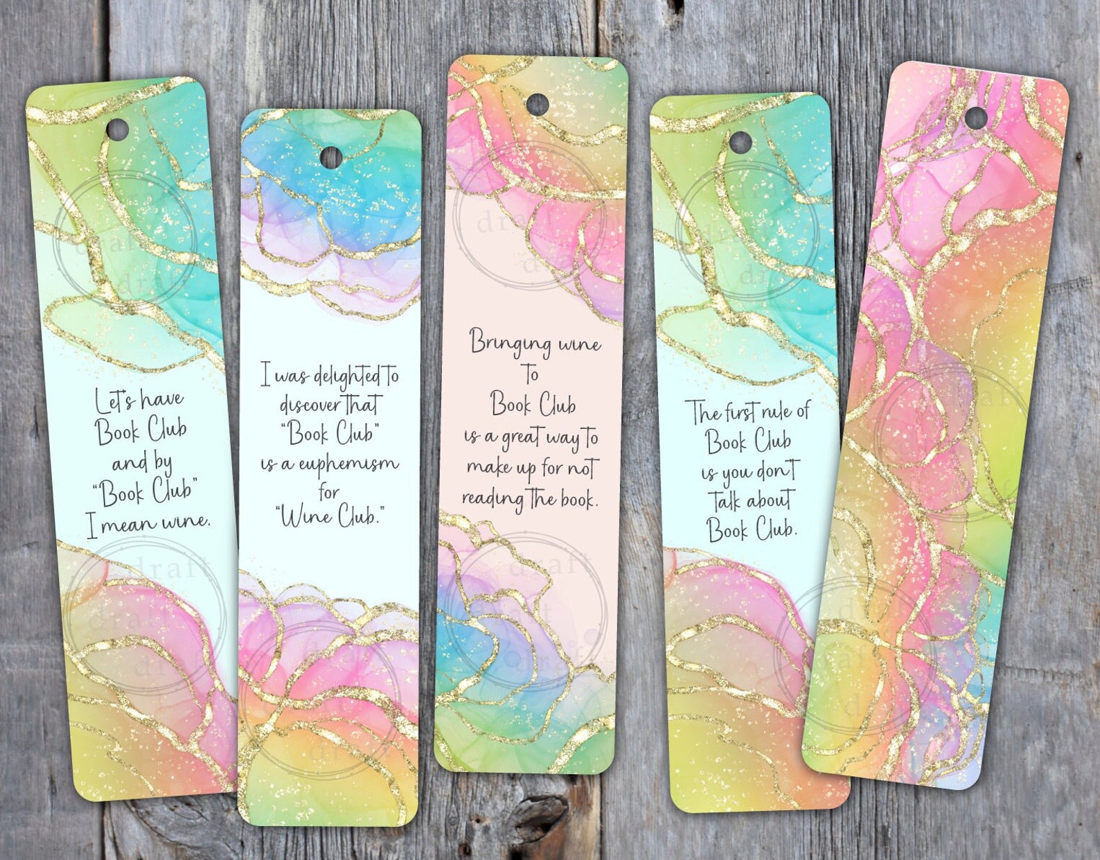 5 BOOK CLUB + Wine Bookmark Designs • Funny • Wine Club • Includes 2 ...