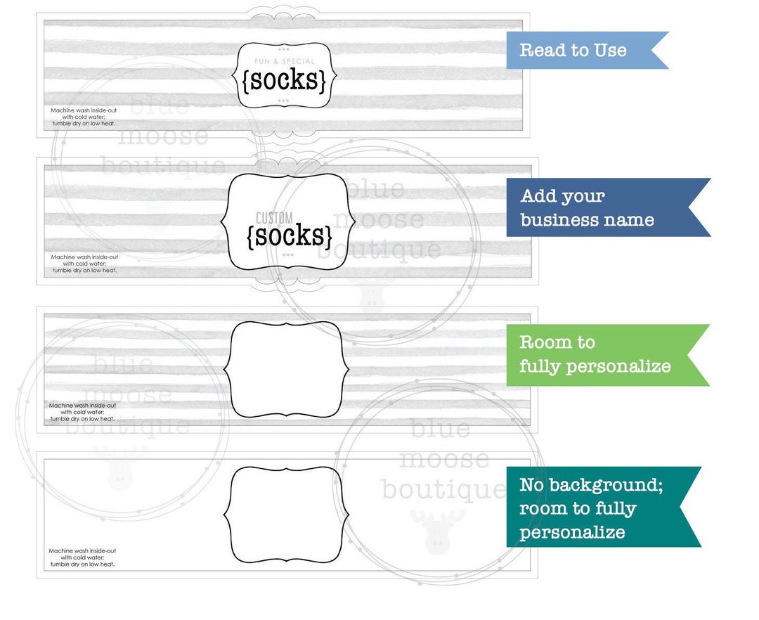 Sock PACKAGING ===> 7 Different Design Options - Print & Cut Files or ...