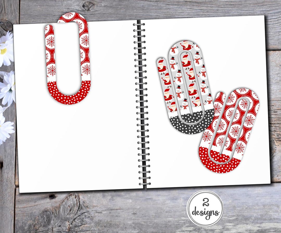 2 Big Paper Clip Designs • Holiday • Paperclip • Christmas Plaid ...