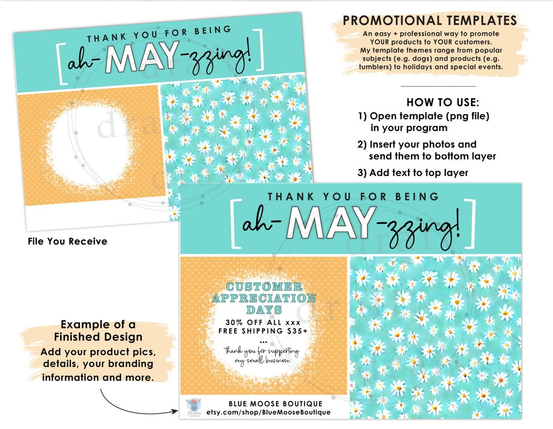 Promotional Template Design CUSTOMER APPRECIATION Ah-may-zing Diy ...