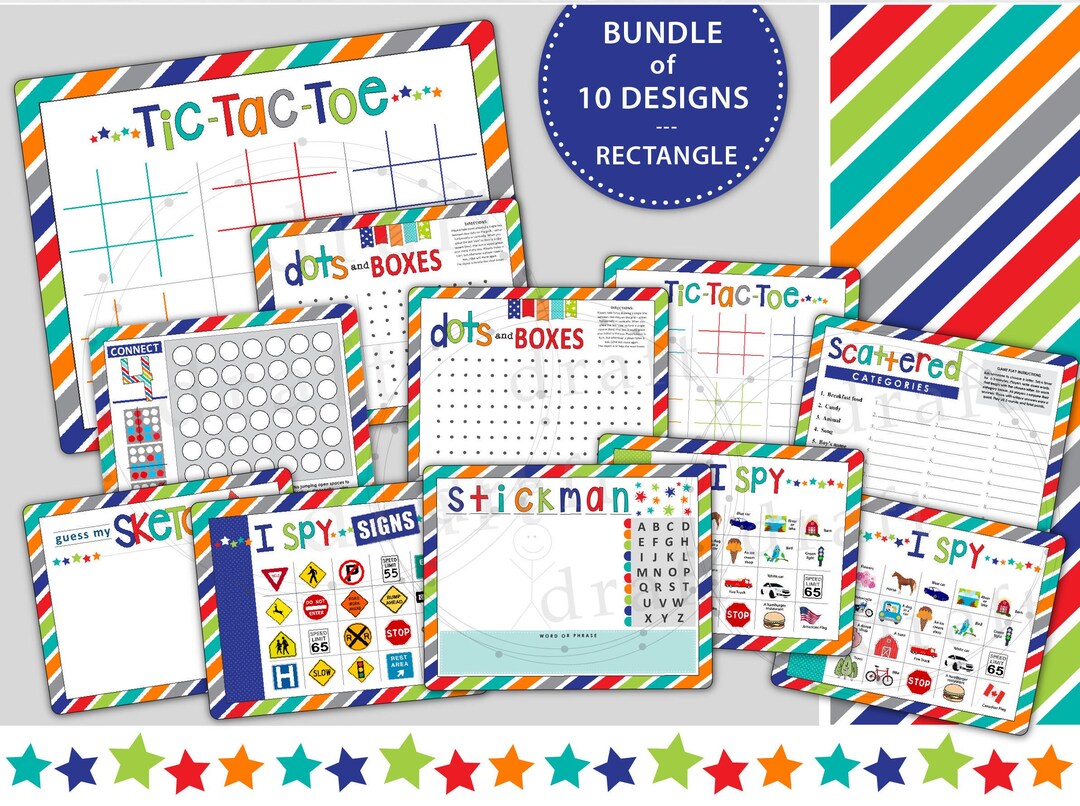 10 Game Design Bundle • Primary Colors • Dry Erase Boards • Rectangle ...