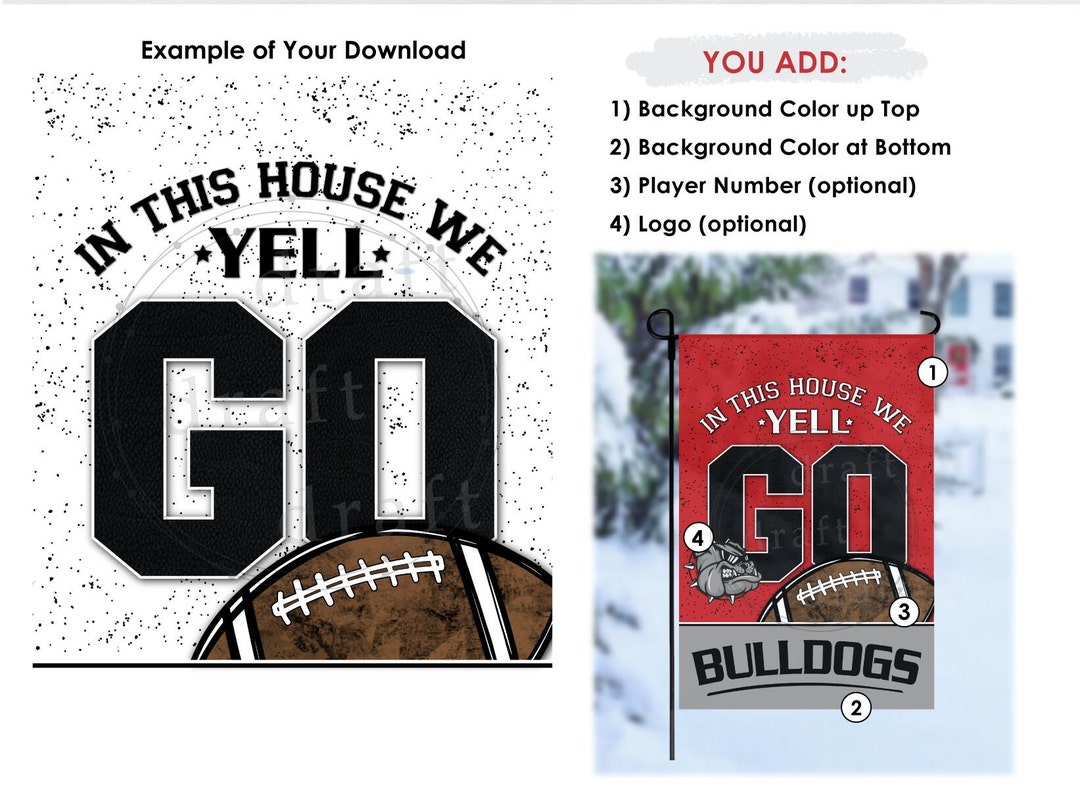 2 FOOTBALL 'distressed' Flag Designs in This House - Etsy