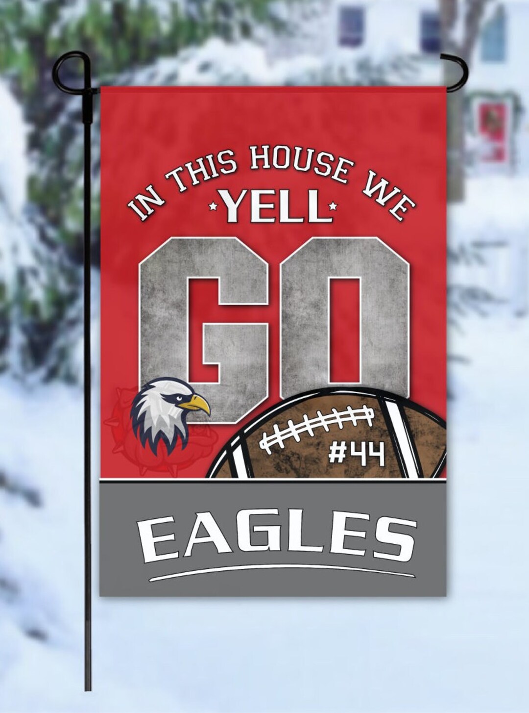 2 FOOTBALL Flag Designs in This House We Cheer You Customize Add Colors ...