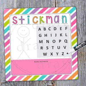 STICKMAN Design • Whimsy Colors • 6x6 Game Square Dry Erase Board ...