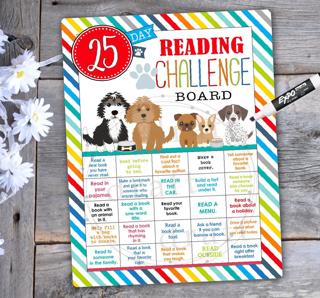 25 Days of Reading Challenge - PUPPIES #2 - Created as Dry Erase Board ...